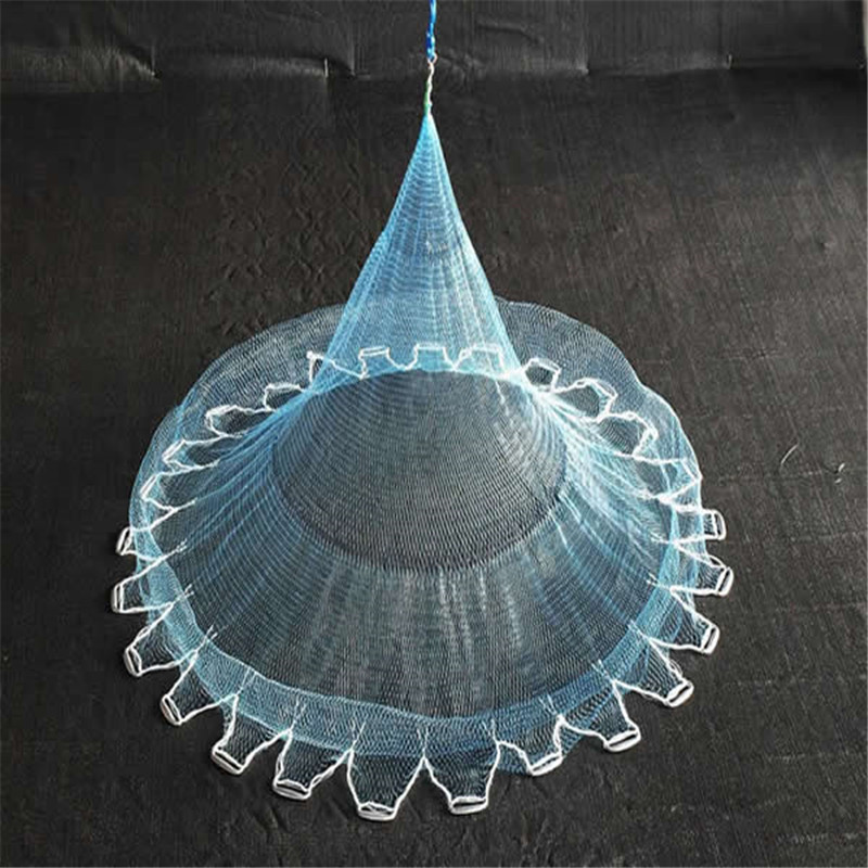 bottom pocket Fuji style casting net with lead button - DKFishing